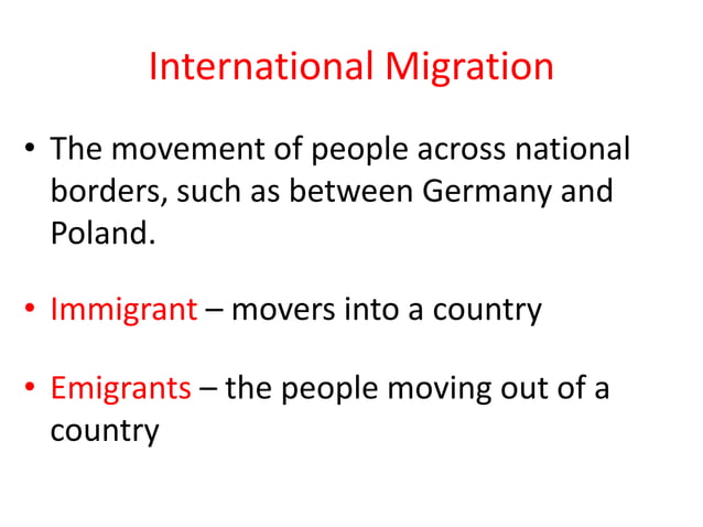 International migration lesson 6 | PPT