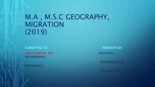 International and Internal migration (Scenario in Afghanistan) | PPTX