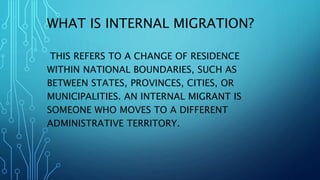 International and Internal migration (Scenario in Afghanistan) | PPTX