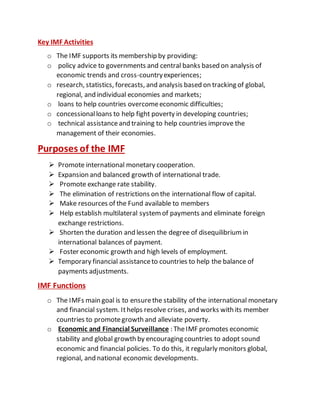 International monetary fund | DOCX | Currencies | Economy