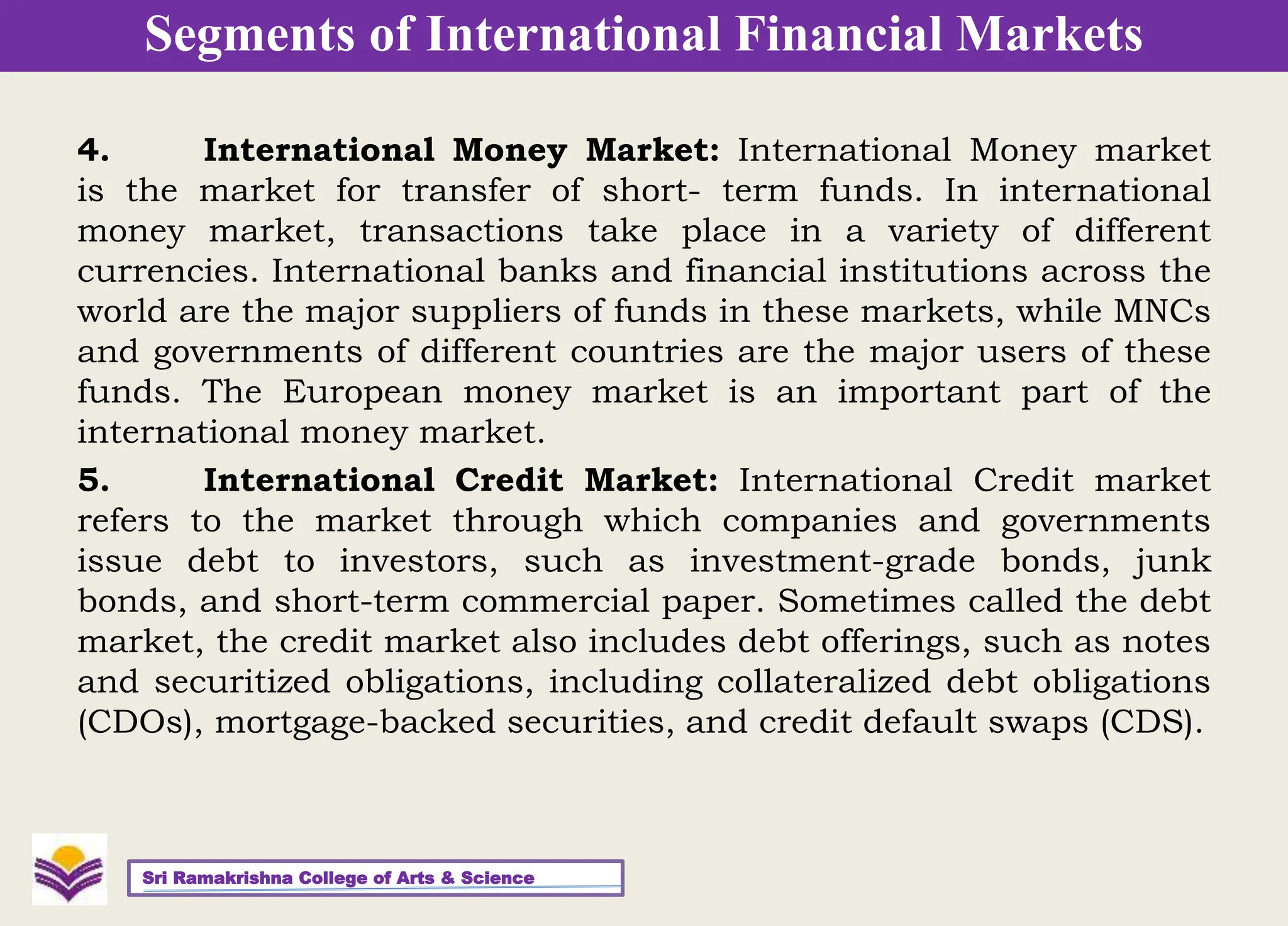 International Money Market, segments and Instruments.pptx