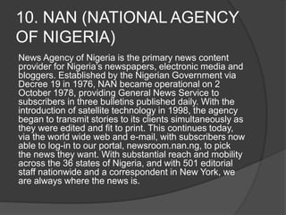 International news agencies | PPTX
