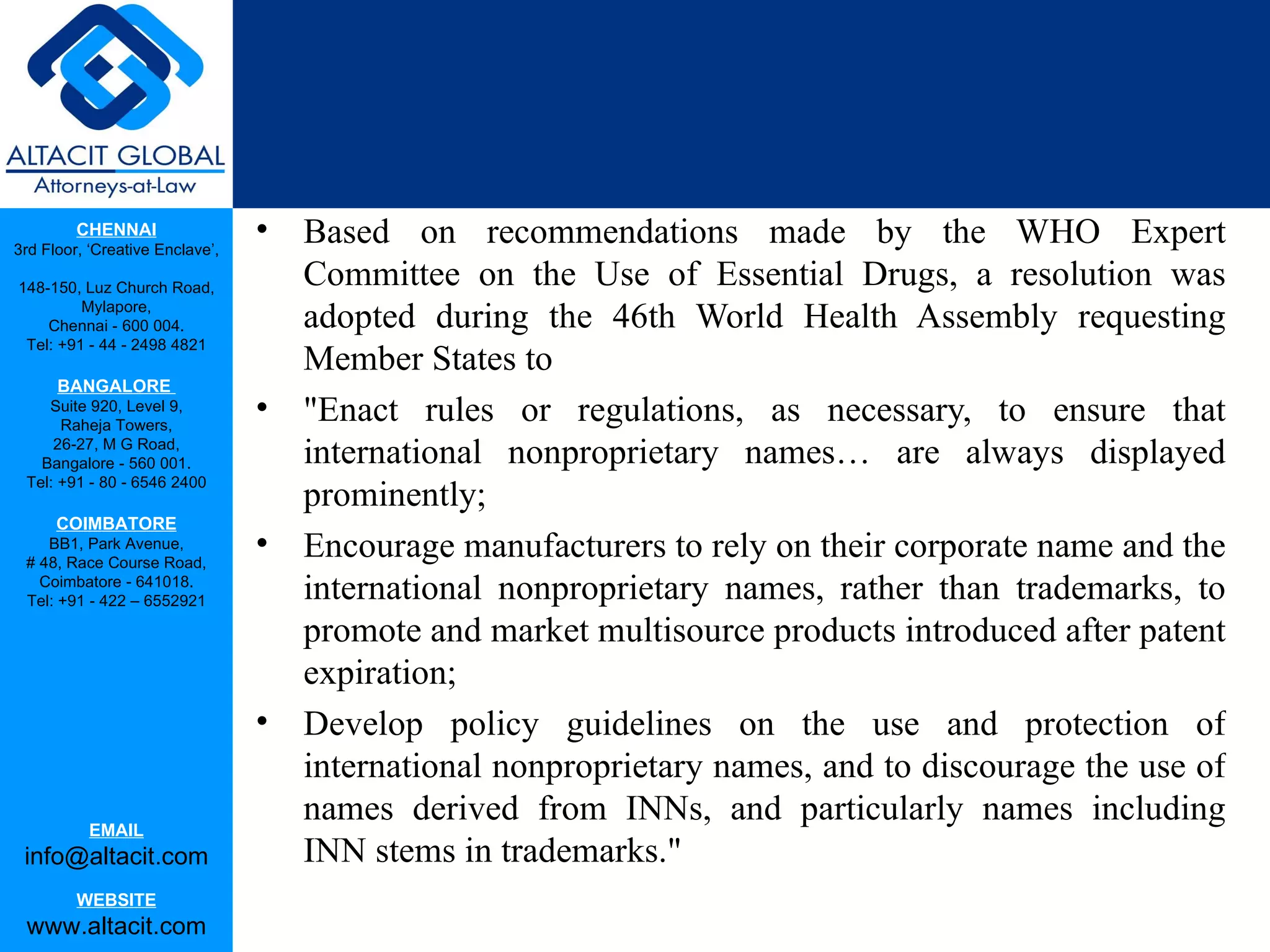 International nonproprietary names | PPT