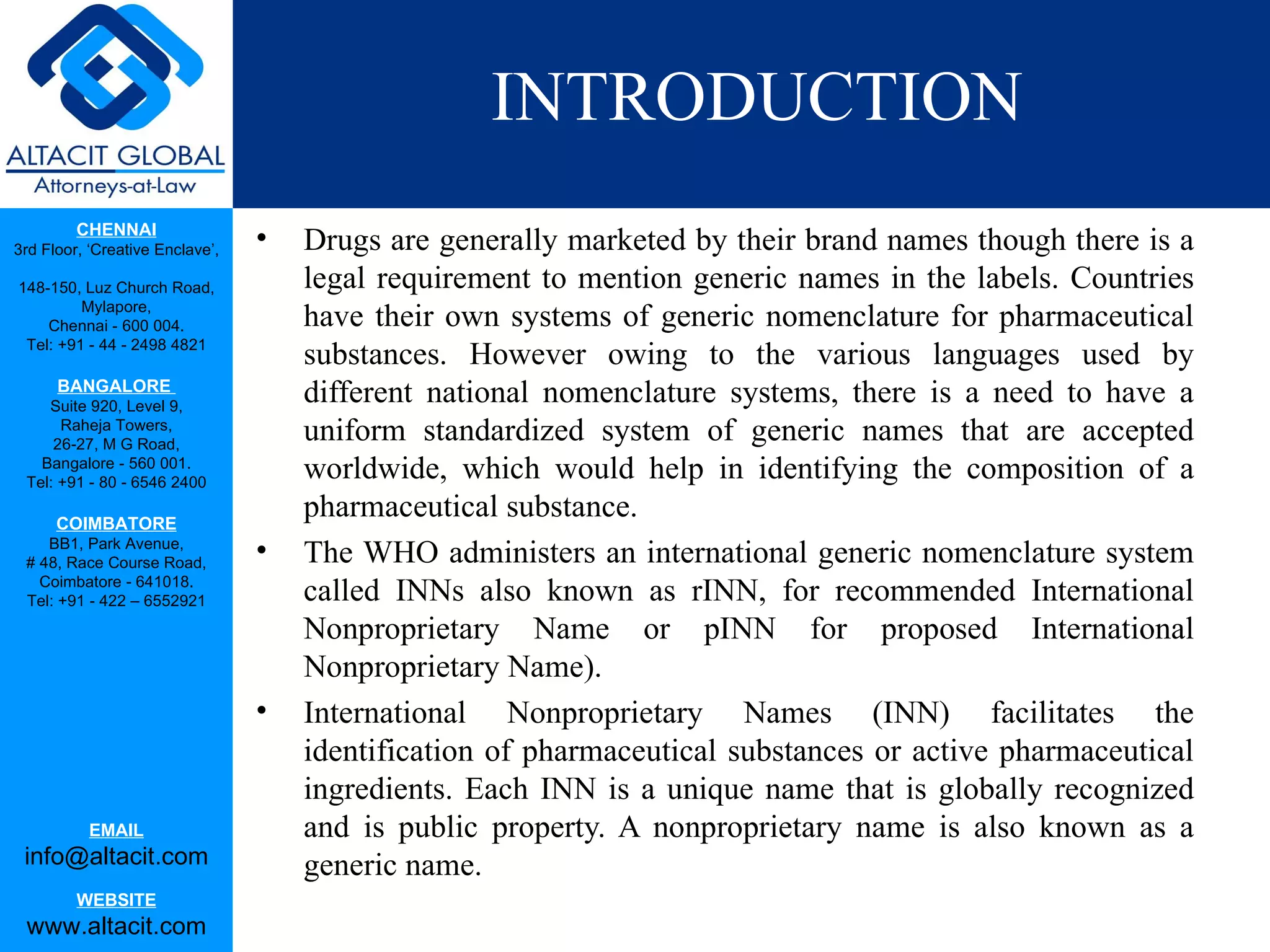 International nonproprietary names | PPT