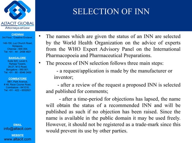 International nonproprietary names | PPT | Pharmaceutical Industry ...