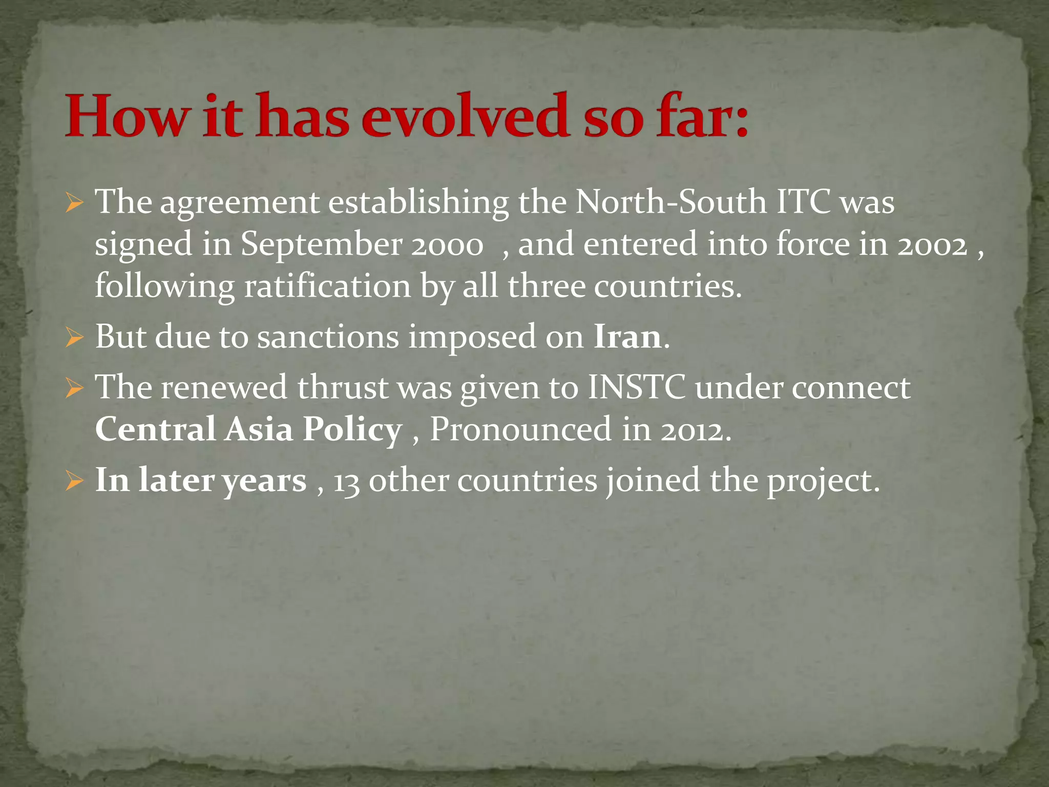 International north south corridor | PPTX