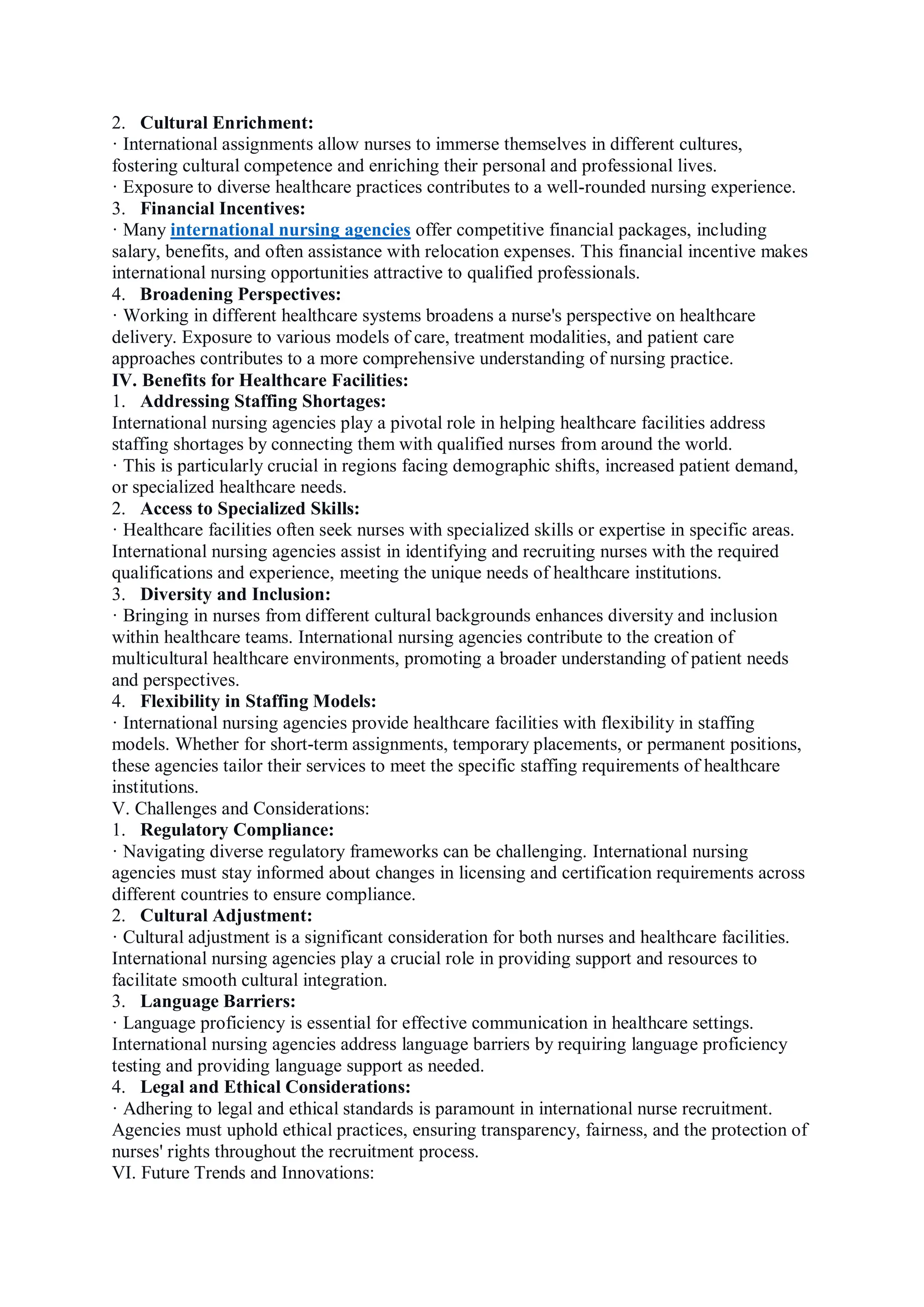 International Nursing Agencies Explore Global Opportunities For Your