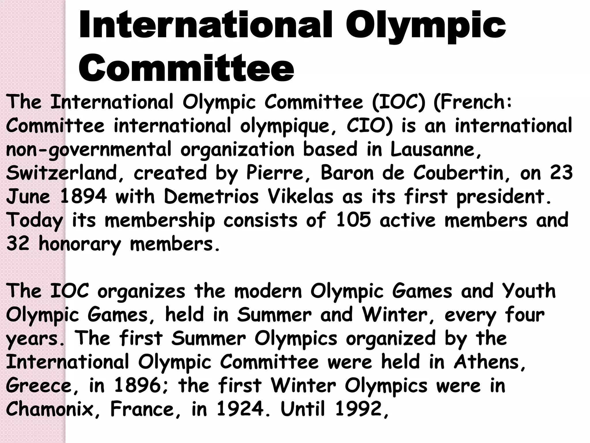International olympic committee | PPTX