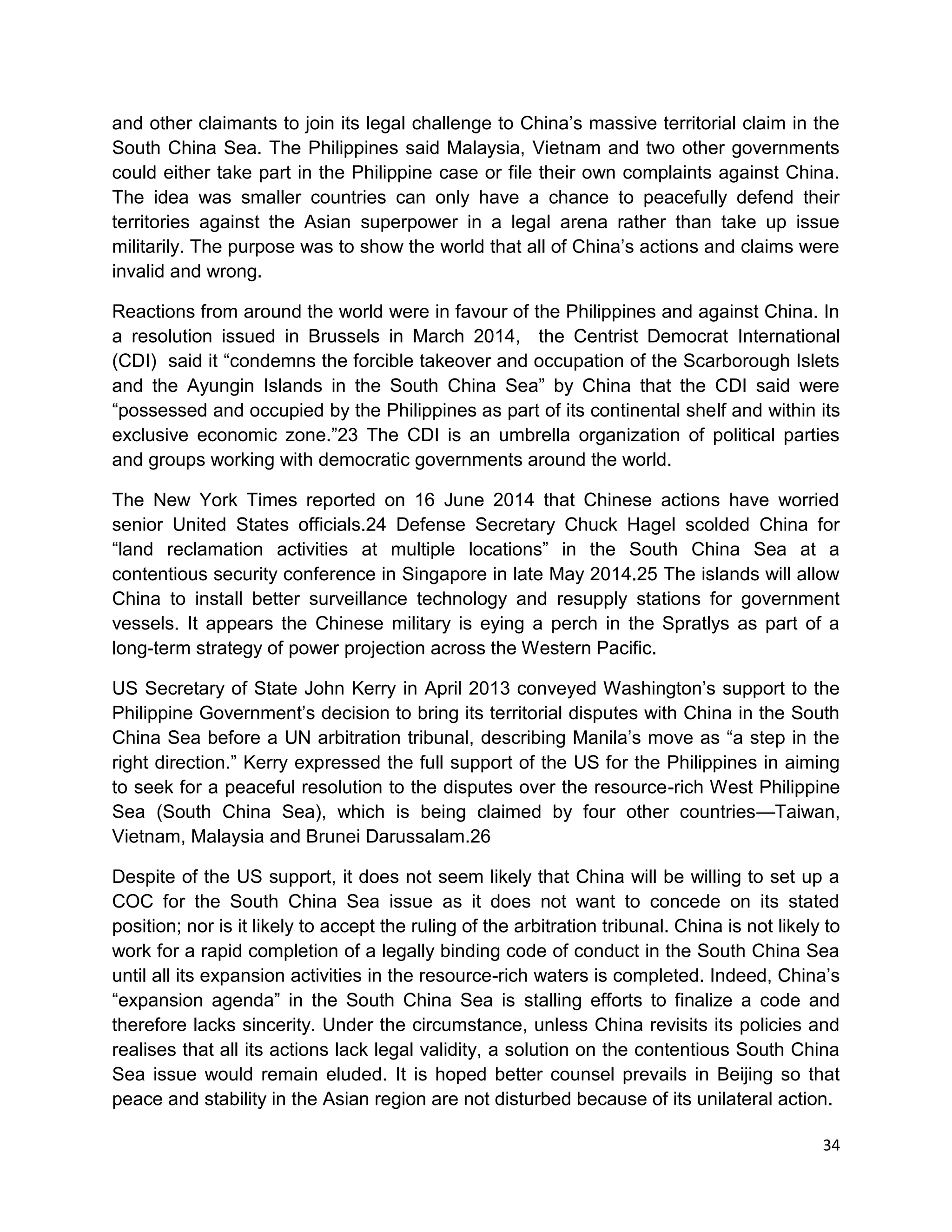International opinion on the South China Sea Issue part IV | PDF | Asia ...