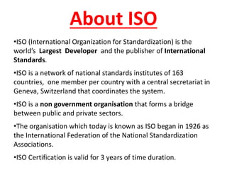 International organization for standardization | PPTX