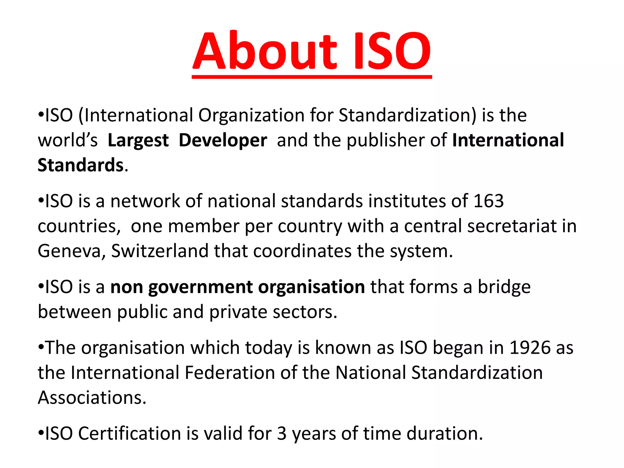 International organization for standardization | PPTX