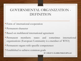 INTERNATIONAL ORGANIZATIONS AND GLOBALIZATION | PPT
