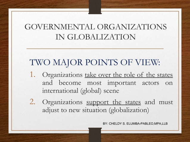INTERNATIONAL ORGANIZATIONS AND GLOBALIZATION | PPT