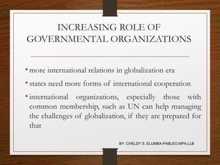INTERNATIONAL ORGANIZATIONS AND GLOBALIZATION | PPT
