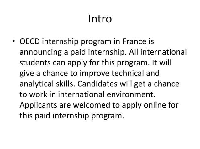 International Paid Internship in France 2023.pptx | Undergraduate Education | College Education