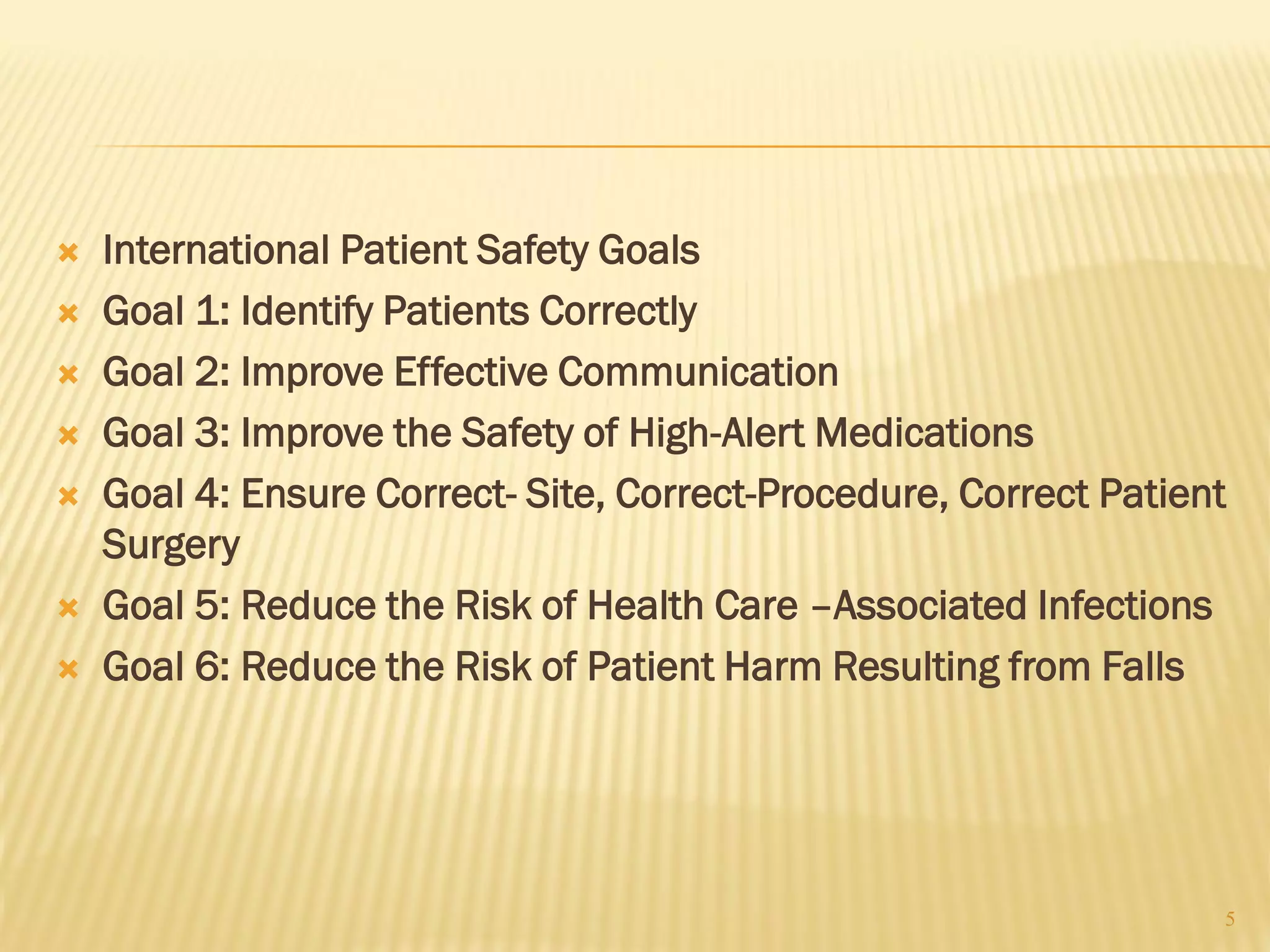 International patient safety goals | PDF