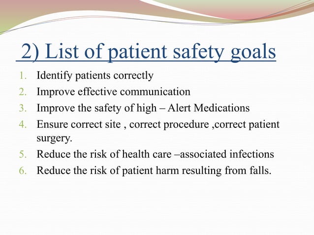 International patient safety goals | PPTX