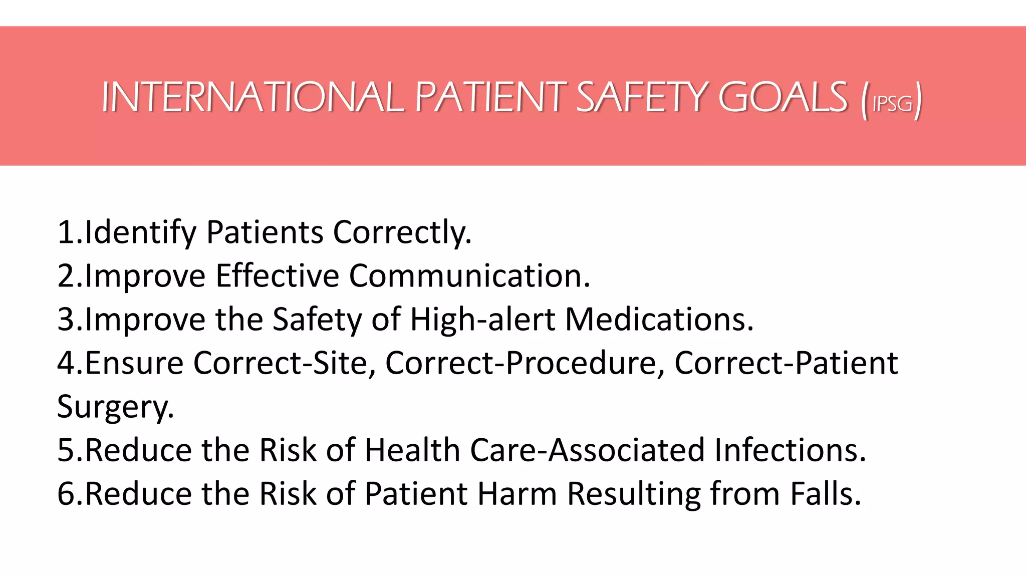 International patient safety goals | PDF