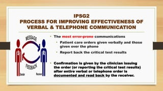 International patient safety goals | PDF