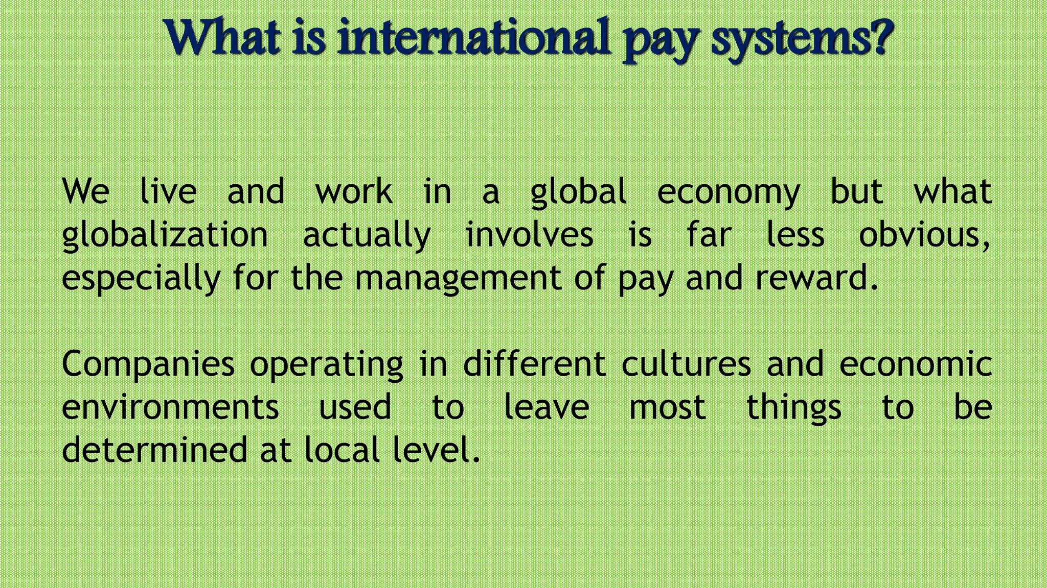 International pay systems | PPTX