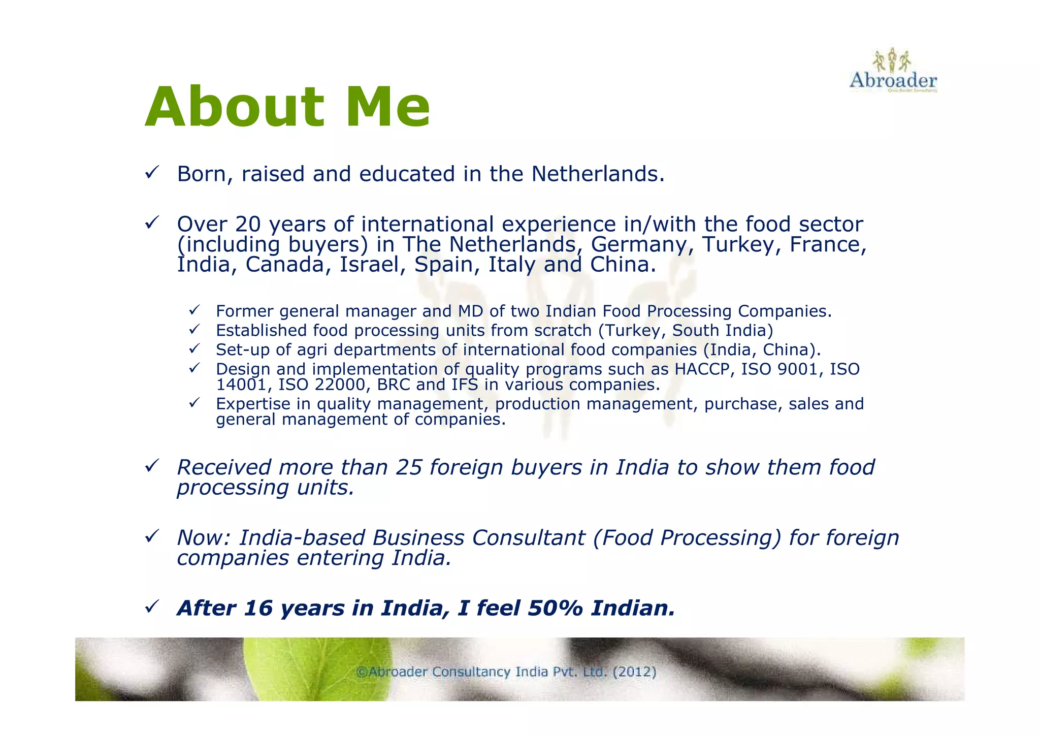An International Perspective on Food Quality and Safety Standards bcic ...