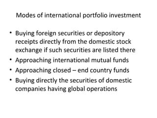 International Portfolio Management | PPT