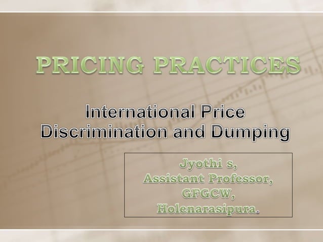 International price discrimination | PPT