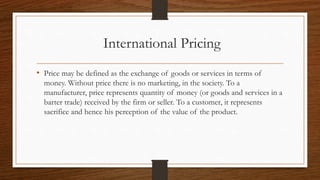International pricing | PPTX