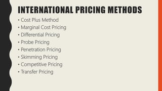 International pricing | PPTX