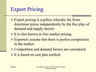 International pricing | PPT