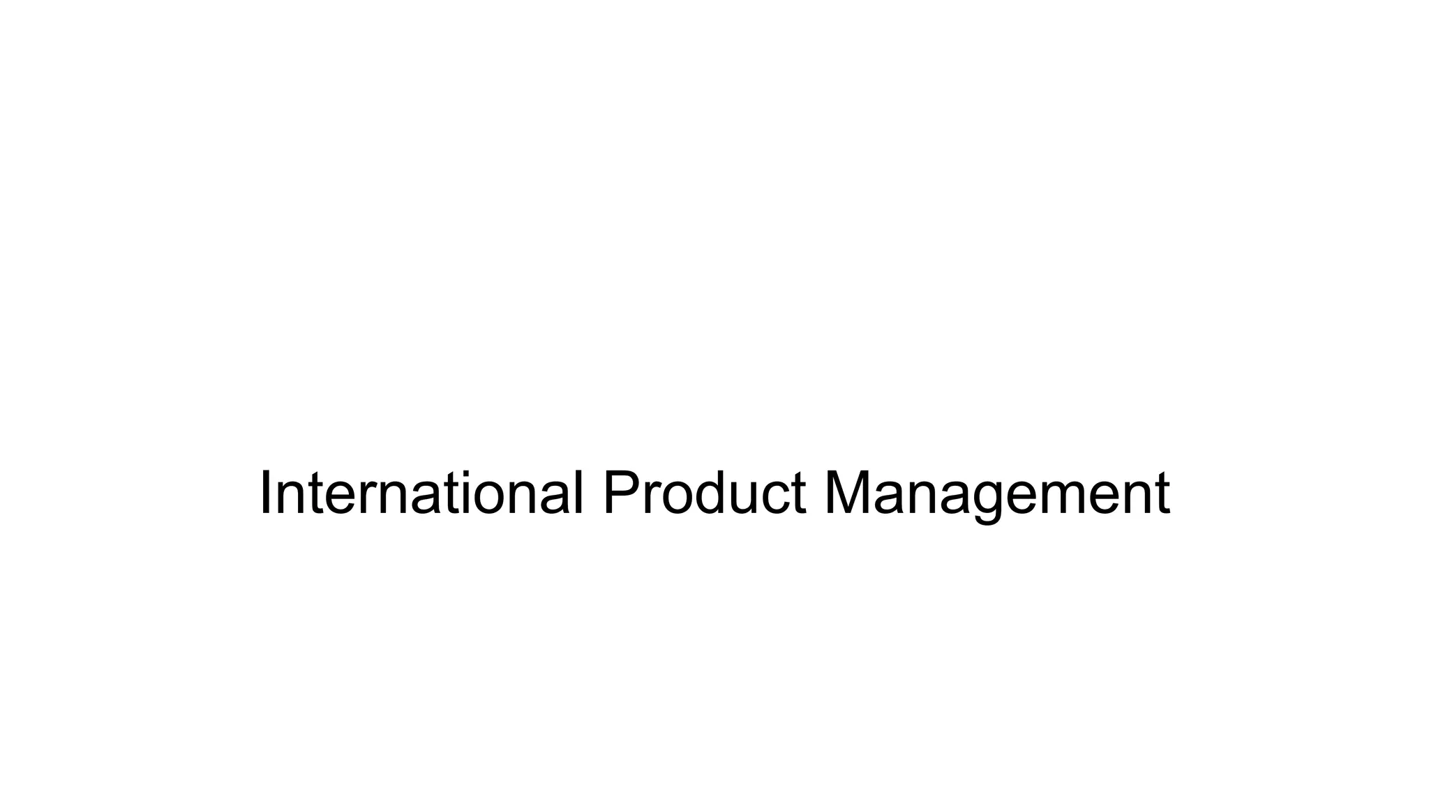 International product management | PDF