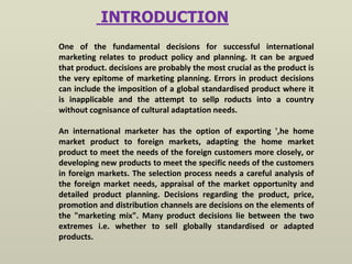 International product policy ppt | PPSX