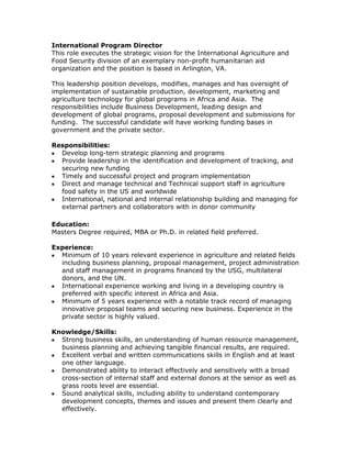 International Program Director | DOCX