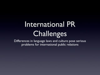 International public relations | PPT