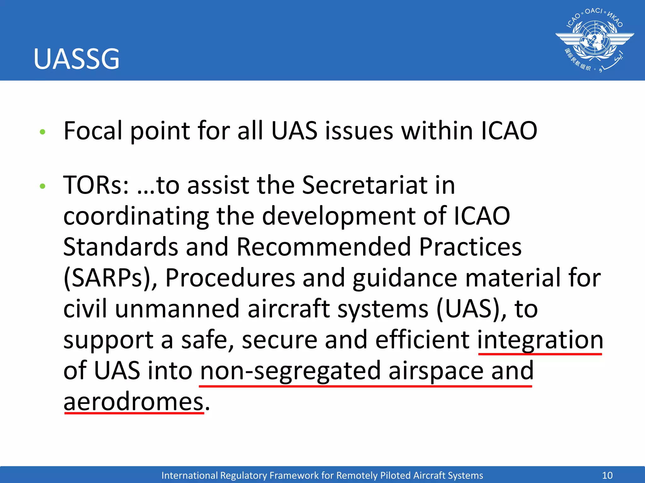 International regulatory framework for remotely piloted aircraft ...