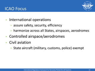 International regulatory framework for remotely piloted aircraft ...
