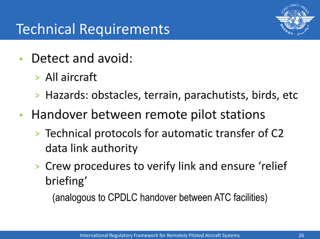International regulatory framework for remotely piloted aircraft ...