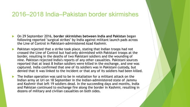 International relations indo-pak relations | PPTX | Death, Injury, or ...