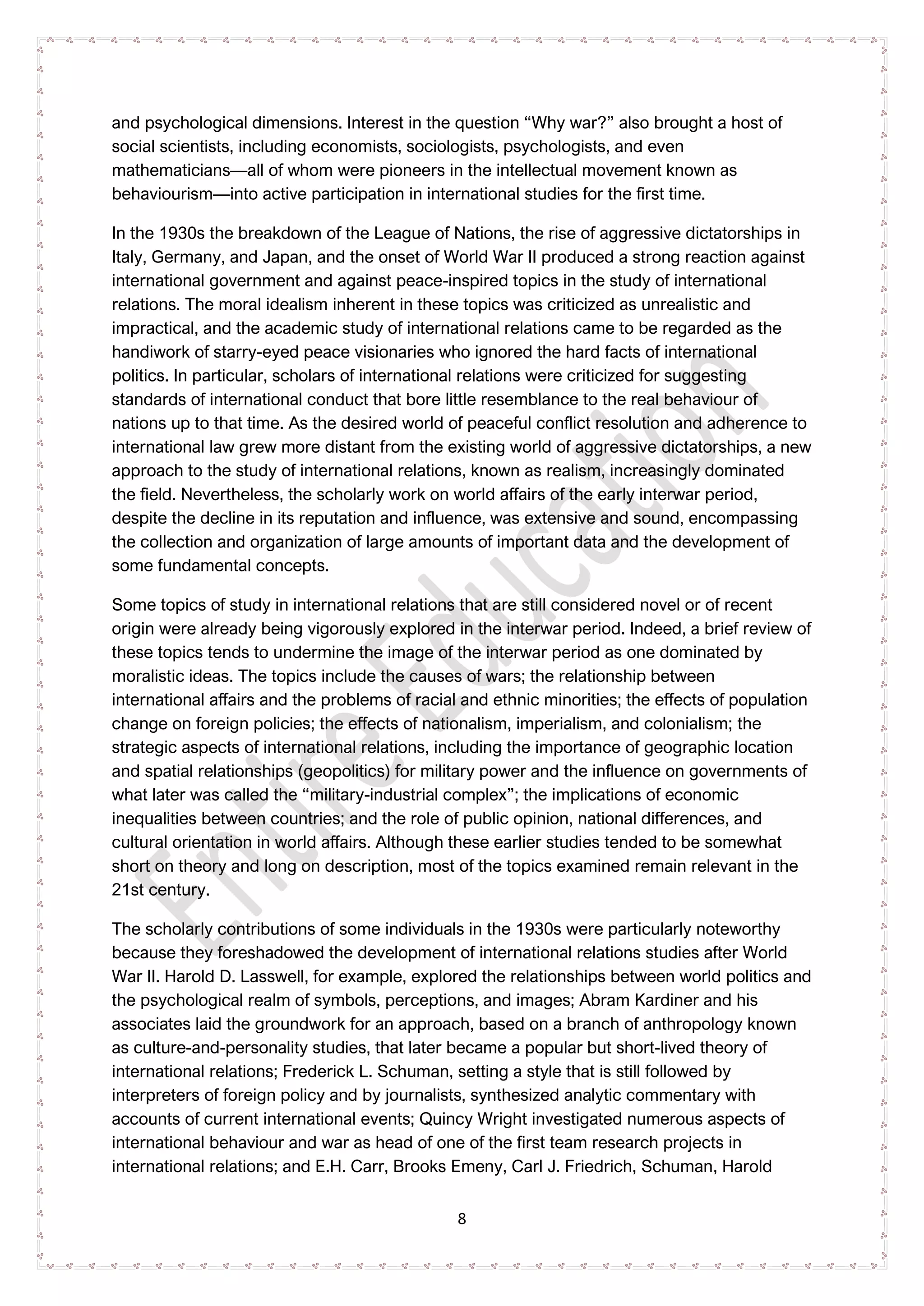 CSS International Relations Notes | PDF