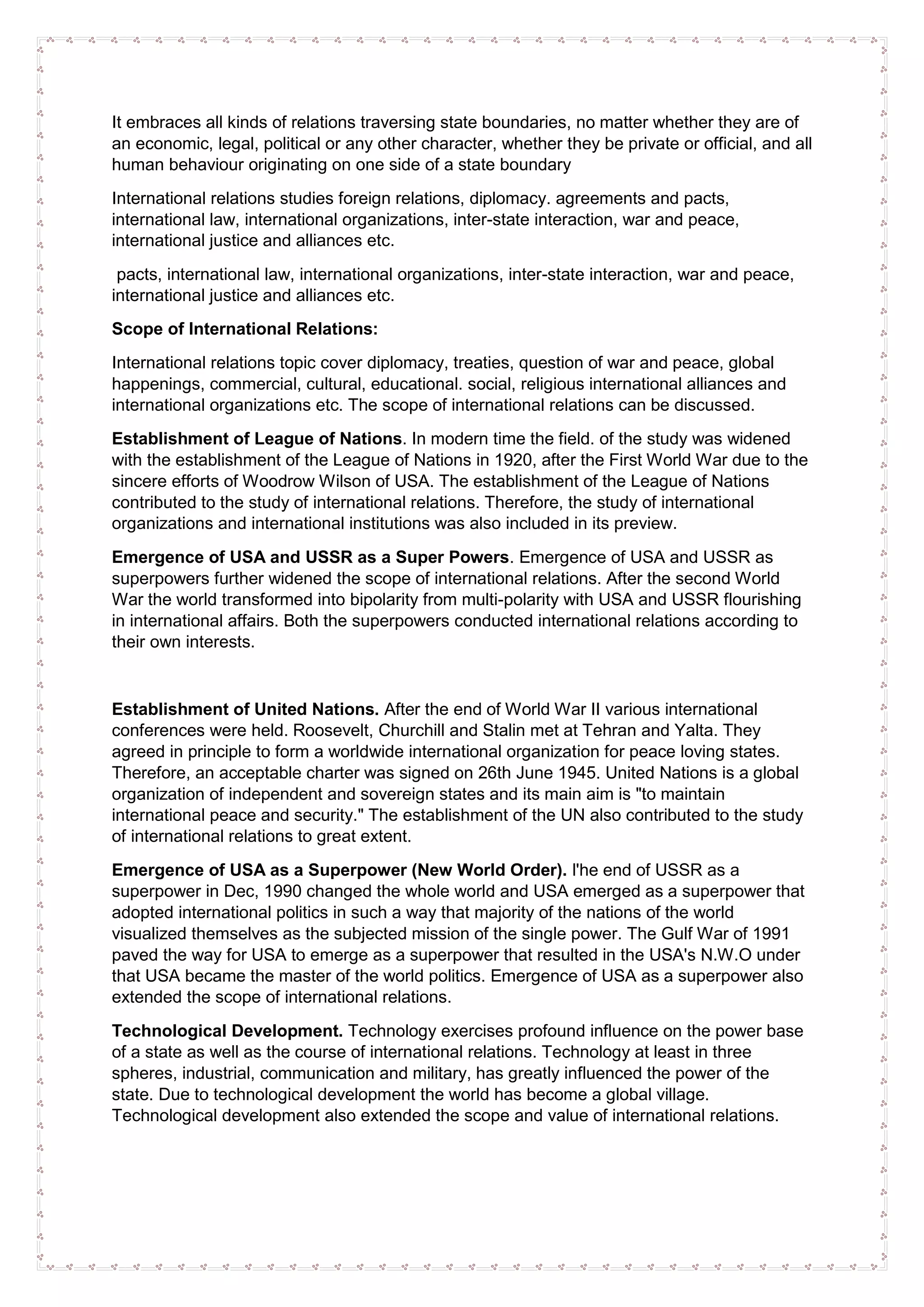 International Relations 1 New | PDF