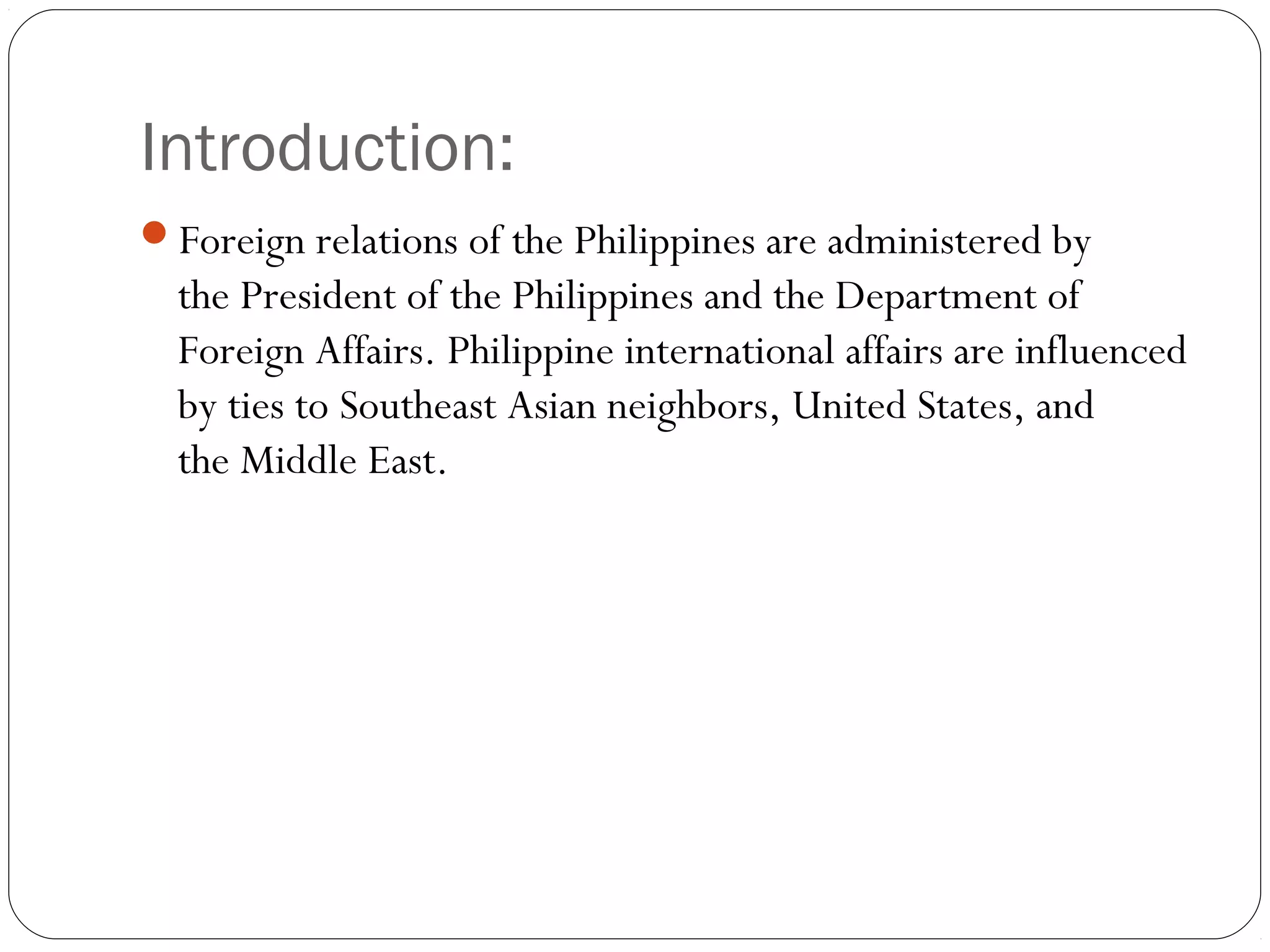 International relations of the philippines | PPT