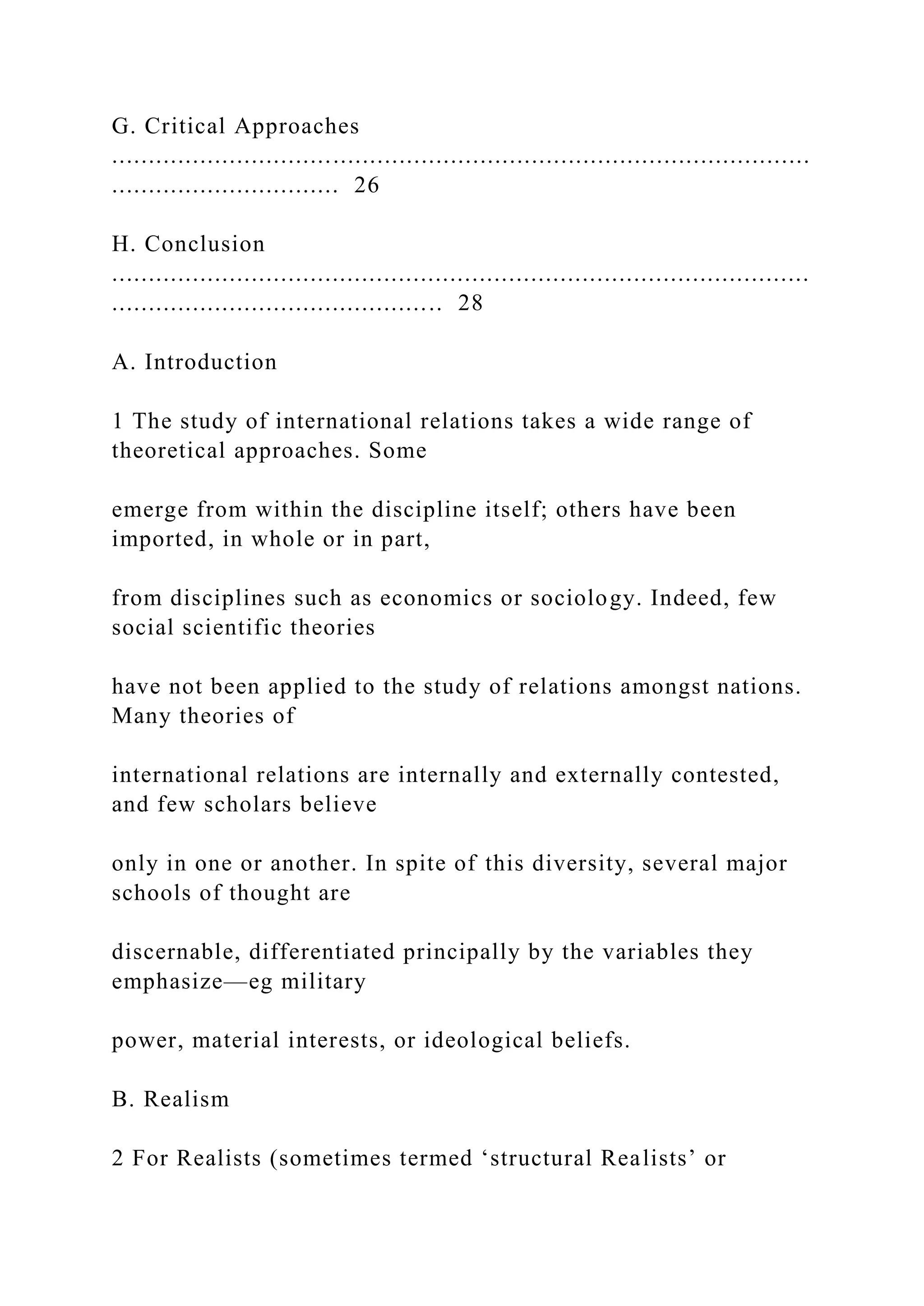 INTERNATIONAL RELATIONS, PRINCIPAL THEORIES International .docx