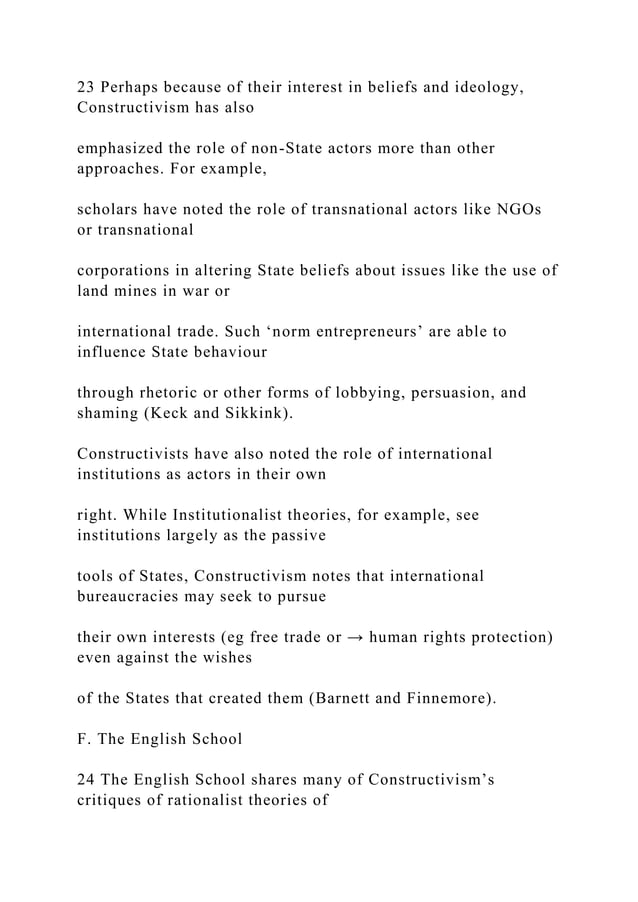 INTERNATIONAL RELATIONS, PRINCIPAL THEORIES International .docx