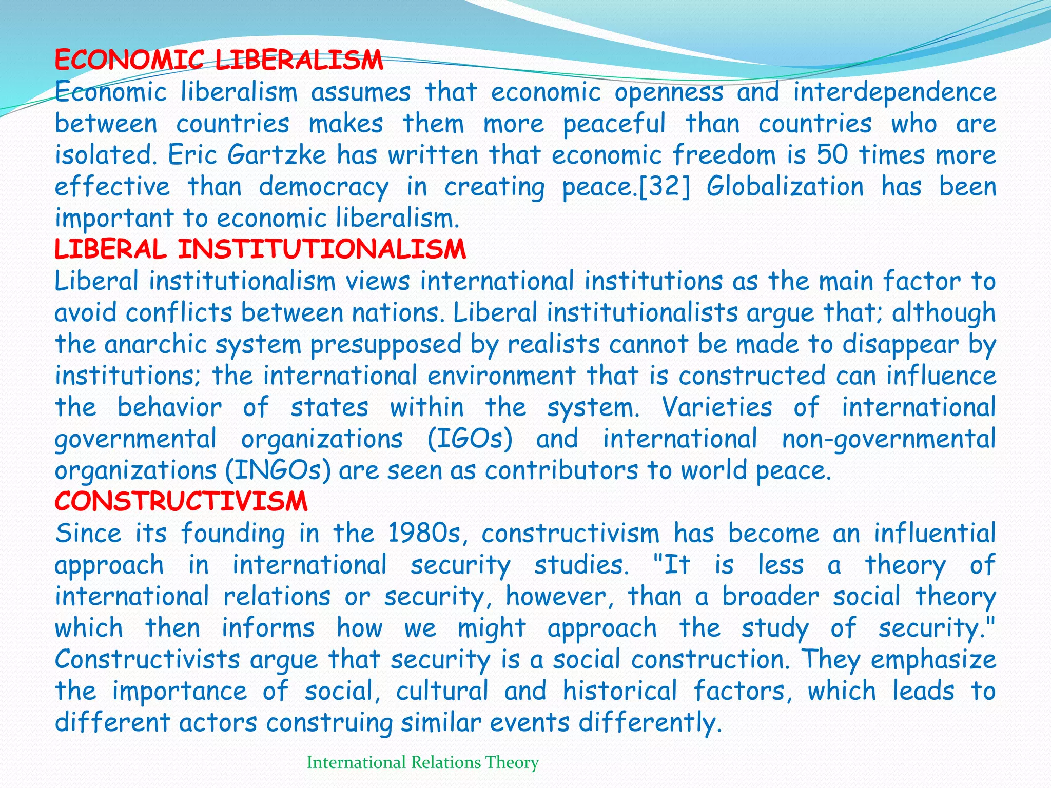 International Relations Theory | PPTX