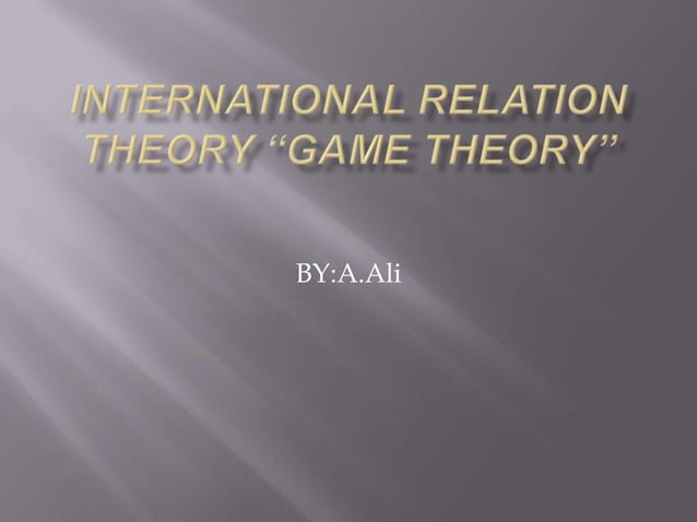 International Relation Theory | PPTX