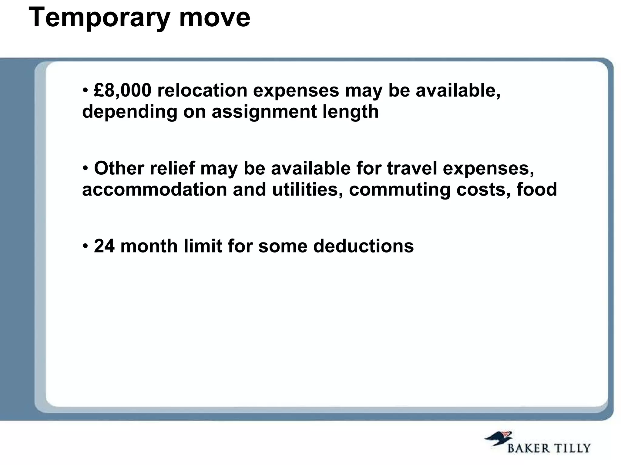 International relocation | PPT | Personal Taxes | Personal Finance