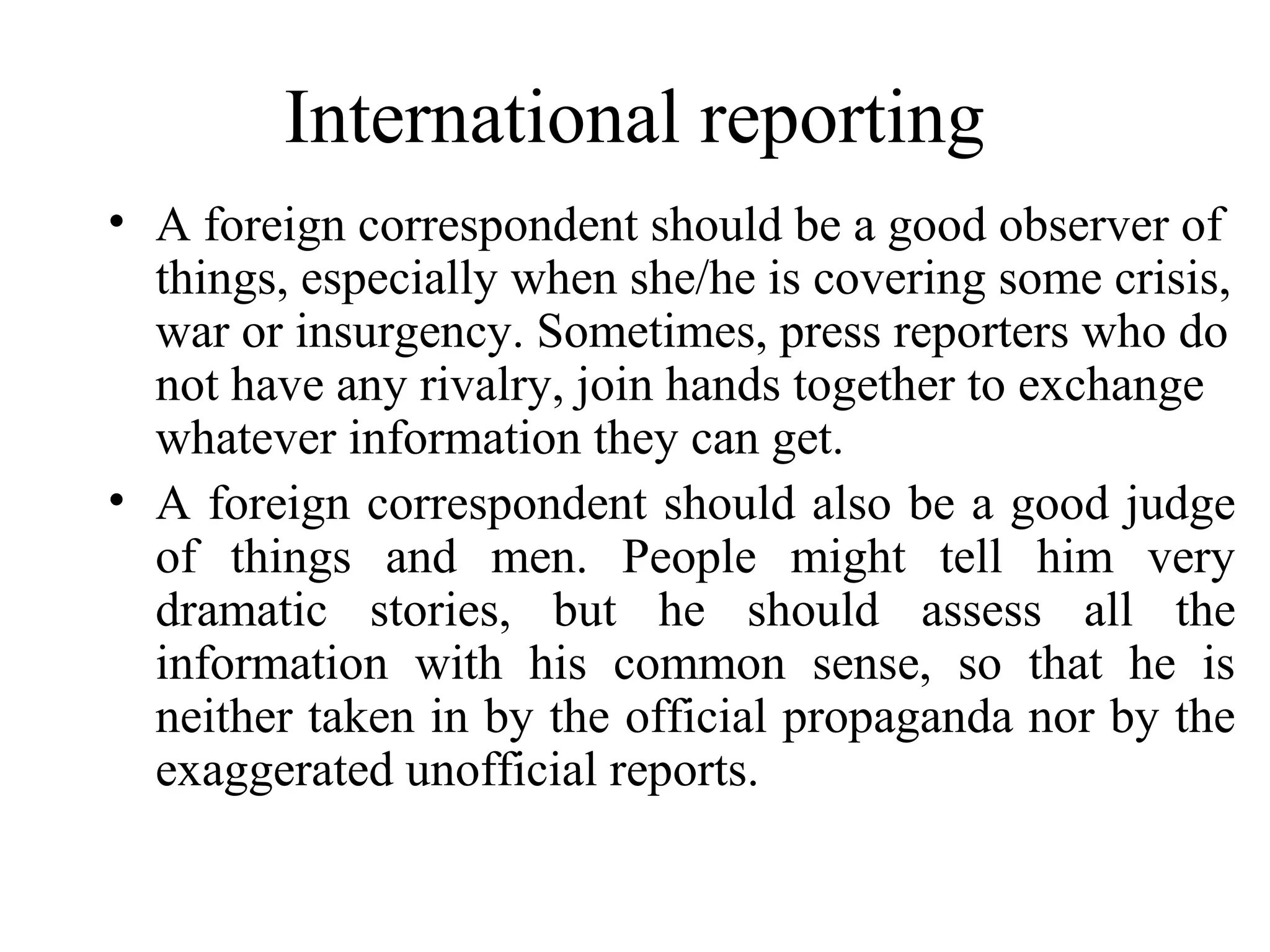 International reporting | PPT