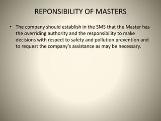 International safety management code ppt | PPTX