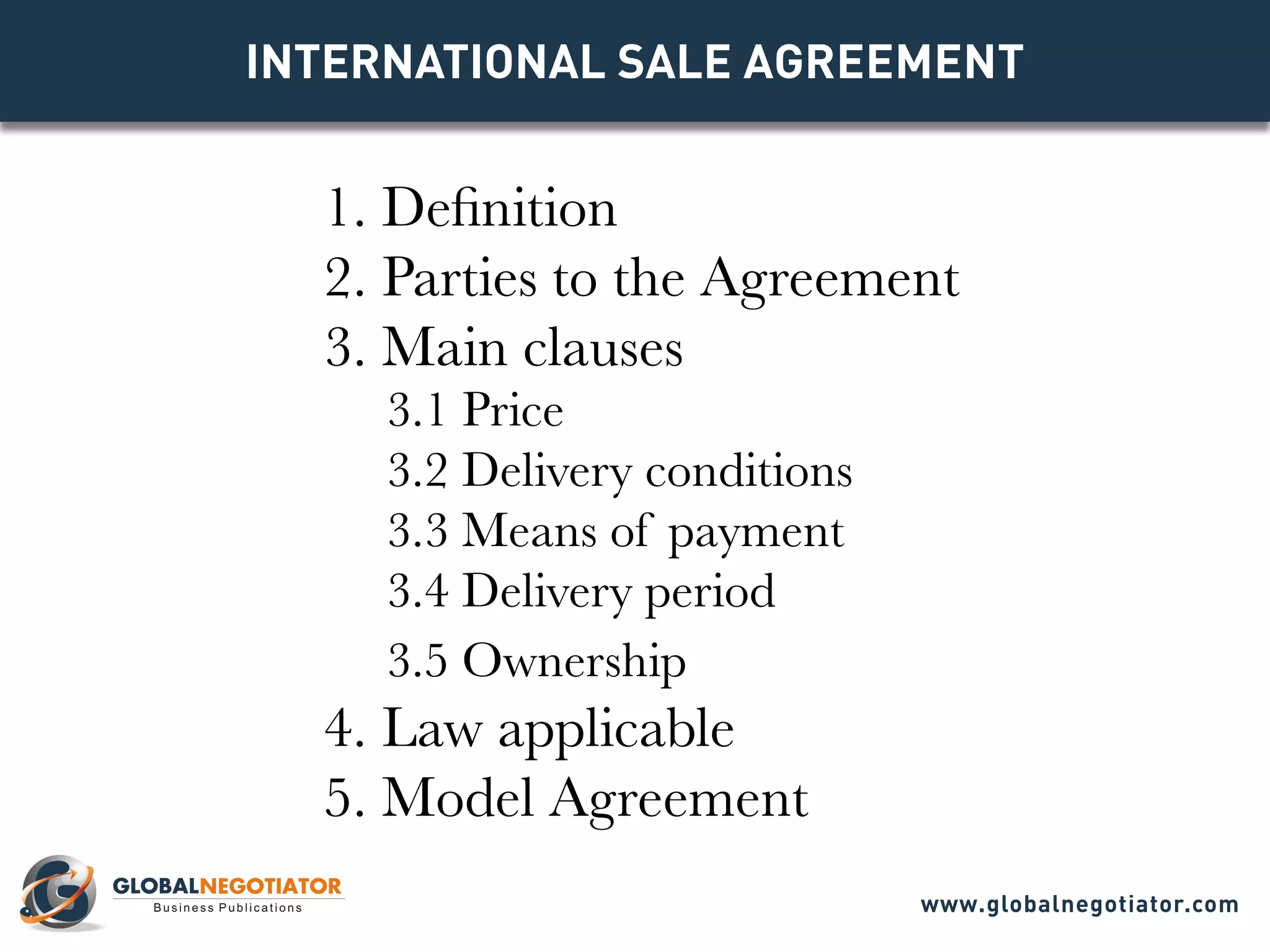 INTERNATIONAL SALE AGREEMENT TEMPLATE | PDF