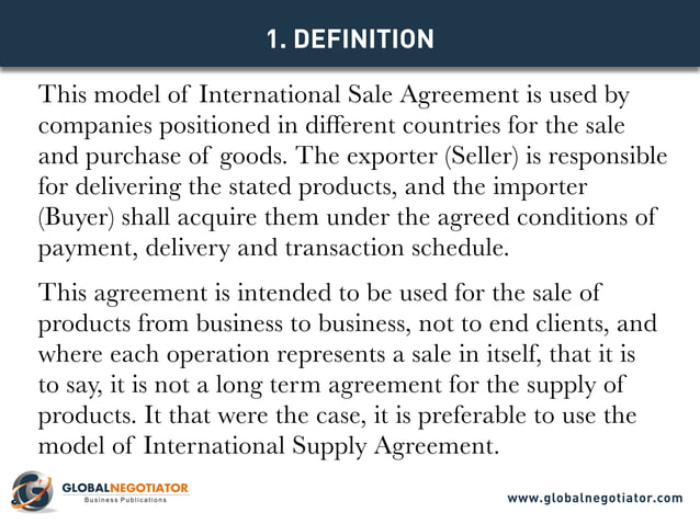 INTERNATIONAL SALE AGREEMENT TEMPLATE | PDF